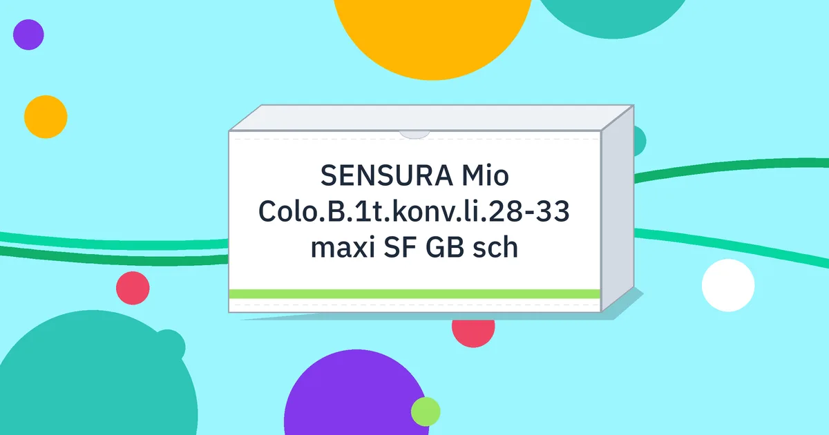Symbolbild: Packung mit der Aufschrift SENSURA Mio Colo.B.1t.konv.li.28-33 maxi SF GB sch (PZN 19974503) – Verfügbarkeit und Bezug in Apotheken in Frankfurt am Main