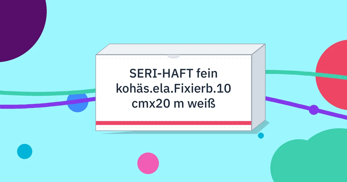 Symbolbild: Packung mit der Aufschrift SERI-HAFT fein kohäs.ela.Fixierb.10 cmx20 m weiß (PZN 14381566) – Verfügbarkeit und Bezug in Apotheken in Frankfurt am Main