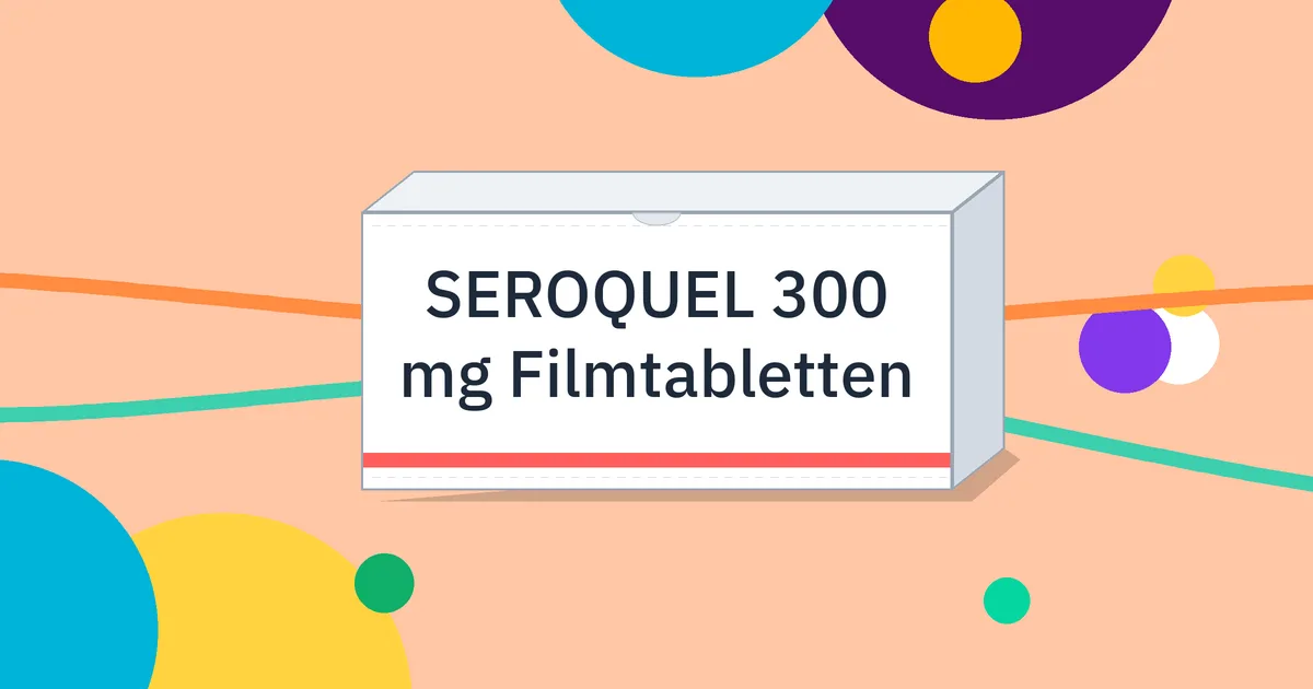 Symbolbild: Packung mit der Aufschrift SEROQUEL 300 mg Filmtabletten (PZN 02136241) – Verfügbarkeit und Bezug in Apotheken in Frankfurt am Main