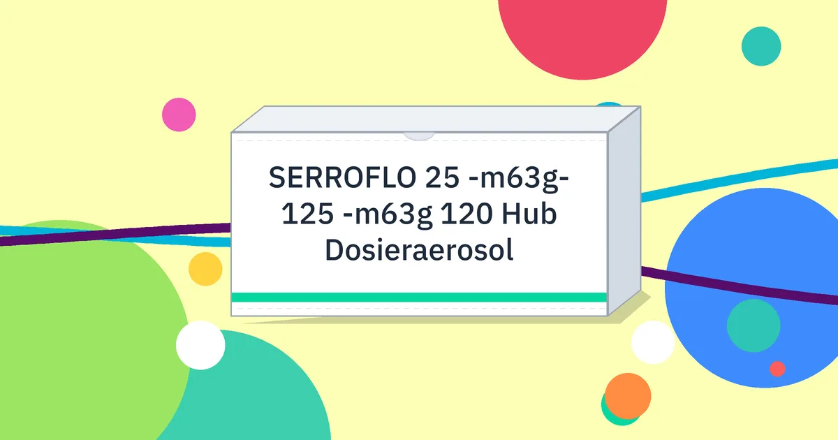 Symbolbild: Packung mit der Aufschrift SERROFLO 25 -m63g-125 -m63g 120 Hub Dosieraerosol (PZN 10737960) – Verfügbarkeit und Bezug in Apotheken in Frankfurt am Main