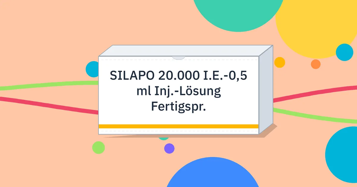 Symbolbild: Packung mit der Aufschrift SILAPO 20.000 I.E.-0,5 ml Inj.-Lösung Fertigspr. (PZN 16395785) – Verfügbarkeit und Bezug in Apotheken in Frankfurt am Main