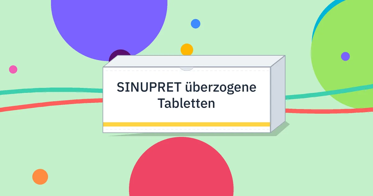 Symbolbild: Packung mit der Aufschrift SINUPRET überzogene Tabletten (PZN 02493283) – Verfügbarkeit und Bezug in Apotheken in Frankfurt am Main
