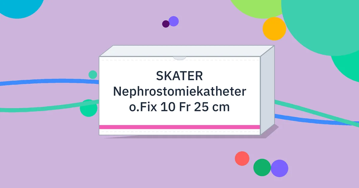 Symbolbild: Packung mit der Aufschrift SKATER Nephrostomiekatheter o.Fix 10 Fr 25 cm (PZN 06769871) – Verfügbarkeit und Bezug in Apotheken in Frankfurt am Main