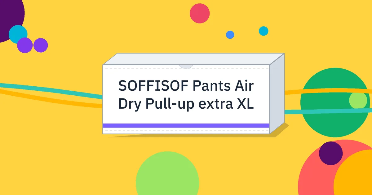 Symbolbild: Packung mit der Aufschrift SOFFISOF Pants Air Dry Pull-up extra XL (PZN 15620211) – Verfügbarkeit und Bezug in Apotheken in Frankfurt am Main