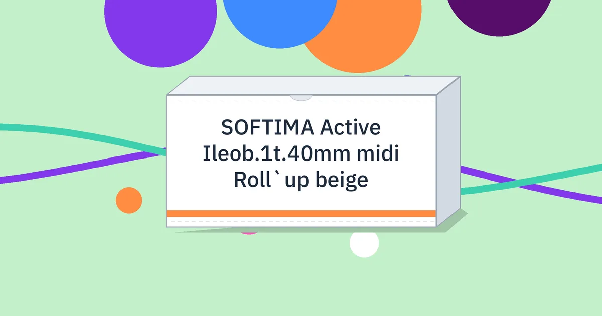 Symbolbild: Packung mit der Aufschrift SOFTIMA Active Ileob.1t.40mm midi Roll`up beige (PZN 09061894) – Verfügbarkeit und Bezug in Apotheken in Frankfurt am Main