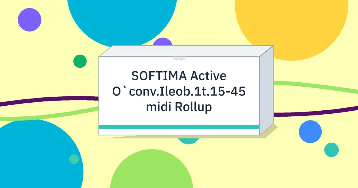 Symbolbild: Packung mit der Aufschrift SOFTIMA Active O`conv.Ileob.1t.15-45 midi Rollup (PZN 18049751) – Verfügbarkeit und Bezug in Apotheken in Frankfurt am Main