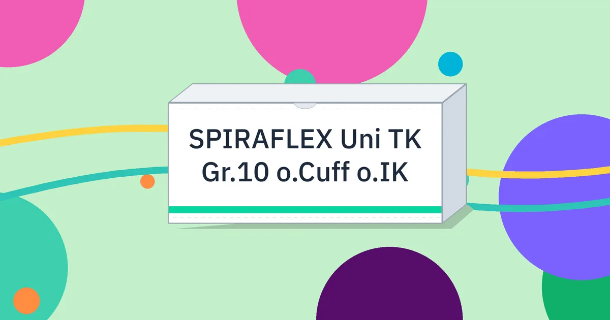 Symbolbild: Packung mit der Aufschrift SPIRAFLEX Uni TK Gr.10 o.Cuff o.IK (PZN 06847803) – Verfügbarkeit und Bezug in Apotheken in Frankfurt am Main
