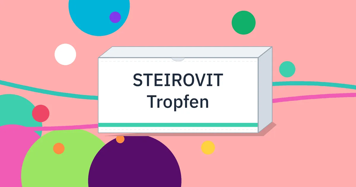 Symbolbild: Packung mit der Aufschrift STEIROVIT Tropfen (PZN 01660201) – Verfügbarkeit und Bezug in Apotheken in Frankfurt am Main