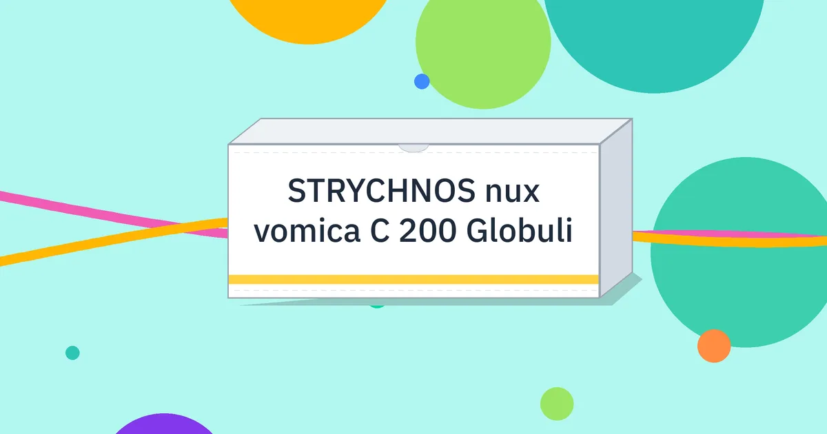 Symbolbild: Packung mit der Aufschrift STRYCHNOS nux vomica C 200 Globuli (PZN 11282622) – Verfügbarkeit und Bezug in Apotheken in Frankfurt am Main