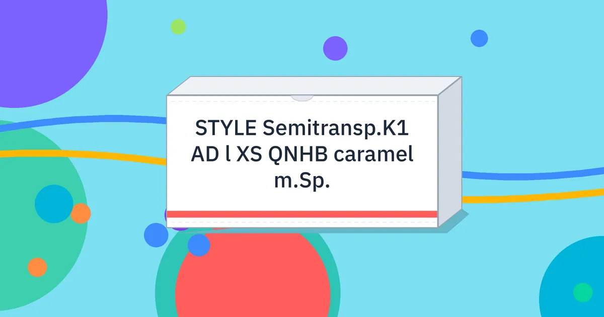 Symbolbild: Packung mit der Aufschrift STYLE Semitransp.K1 AD l XS QNHB caramel m.Sp. (PZN 18870204) – Verfügbarkeit und Bezug in Apotheken in Frankfurt am Main