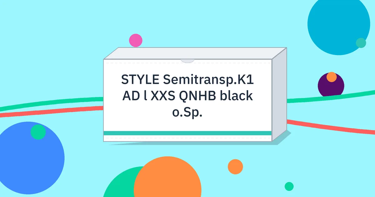 Symbolbild: Packung mit der Aufschrift STYLE Semitransp.K1 AD l XXS QNHB black o.Sp. (PZN 18868992) – Verfügbarkeit und Bezug in Apotheken in Frankfurt am Main