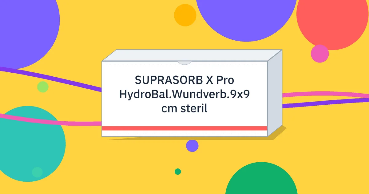Symbolbild: Packung mit der Aufschrift SUPRASORB X Pro HydroBal.Wundverb.9x9 cm steril (PZN 20183830) – Verfügbarkeit und Bezug in Apotheken in Frankfurt am Main