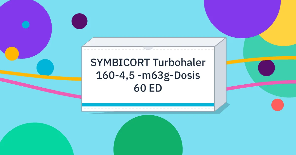 Symbolbild: Packung mit der Aufschrift SYMBICORT Turbohaler 160-4,5 -m63g-Dosis 60 ED (PZN 09752687) – Verfügbarkeit und Bezug in Apotheken in Frankfurt am Main