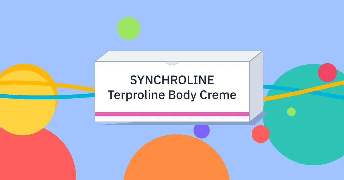 Symbolbild: Packung mit der Aufschrift SYNCHROLINE Terproline Body Creme (PZN 06190817) – Verfügbarkeit und Bezug in Apotheken in Frankfurt am Main