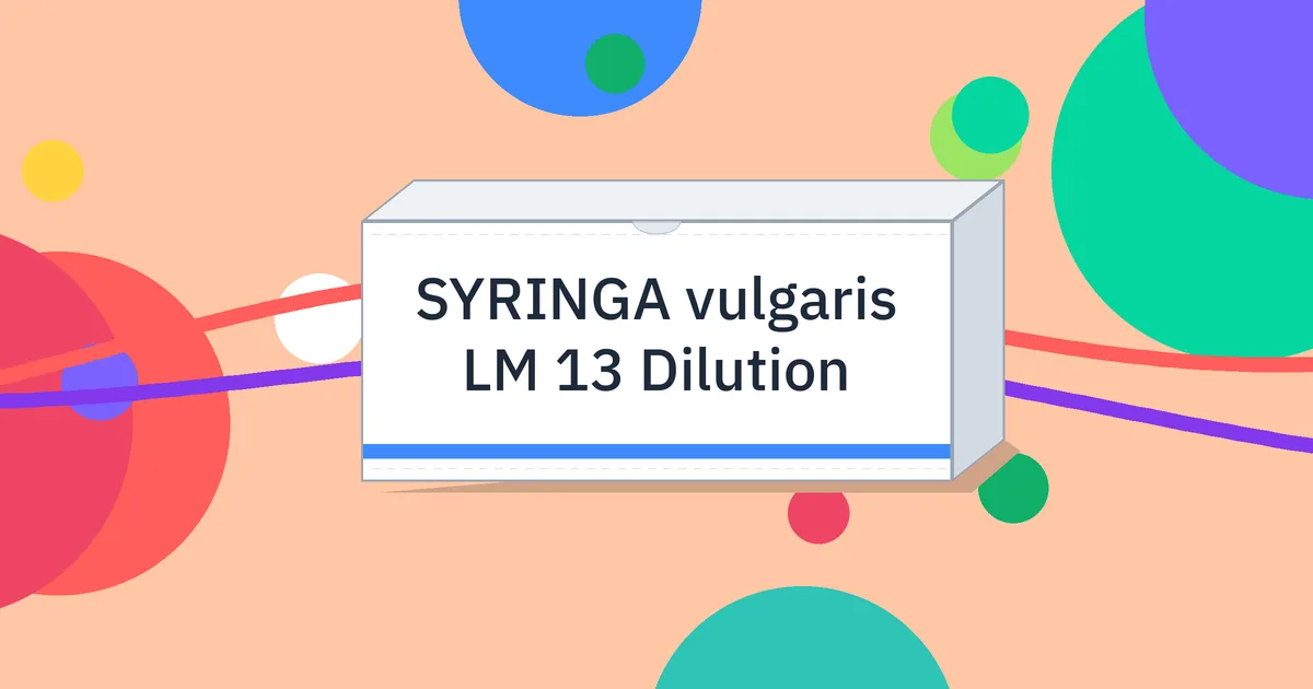Symbolbild: Packung mit der Aufschrift SYRINGA vulgaris LM 13 Dilution (PZN 13685488) – Verfügbarkeit und Bezug in Apotheken in Frankfurt am Main