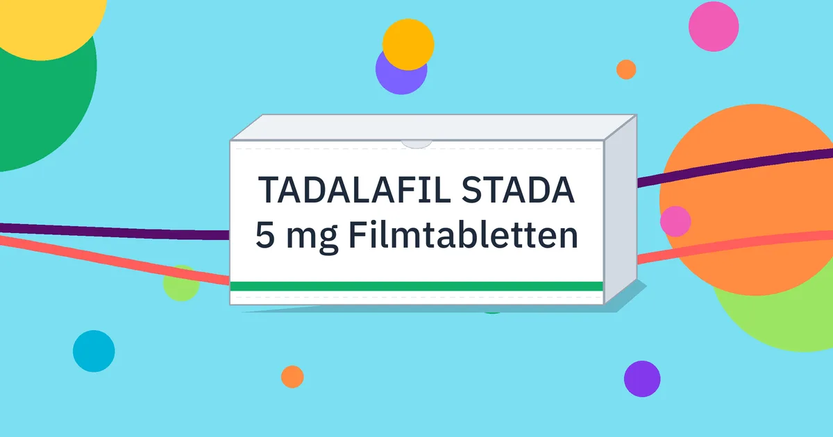 Symbolbild: Packung mit der Aufschrift TADALAFIL STADA 5 mg Filmtabletten (PZN 13919029) – Verfügbarkeit und Bezug in Apotheken in Frankfurt am Main