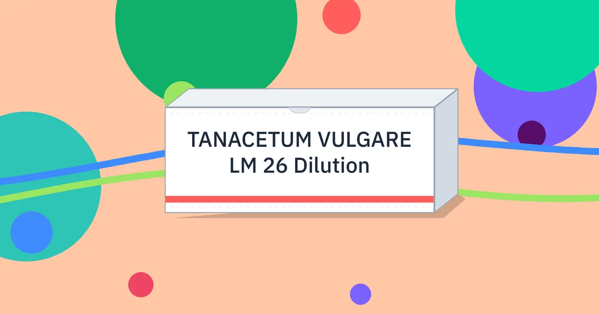 Symbolbild: Packung mit der Aufschrift TANACETUM VULGARE LM 26 Dilution (PZN 13213200) – Verfügbarkeit und Bezug in Apotheken in Frankfurt am Main