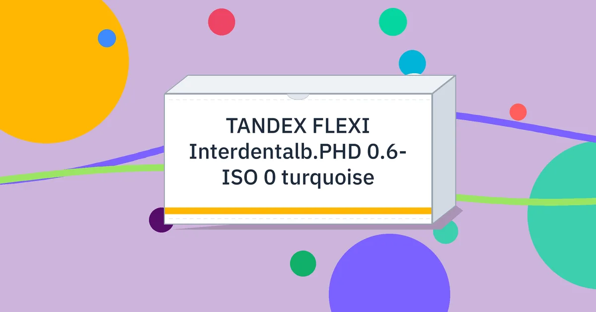 Symbolbild: Packung mit der Aufschrift TANDEX FLEXI Interdentalb.PHD 0.6-ISO 0 turquoise (PZN 16499013) – Verfügbarkeit und Bezug in Apotheken in Frankfurt am Main