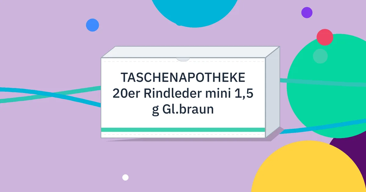 Symbolbild: Packung mit der Aufschrift TASCHENAPOTHEKE 20er Rindleder mini 1,5 g Gl.braun (PZN 00421351) – Verfügbarkeit und Bezug in Apotheken in Frankfurt am Main