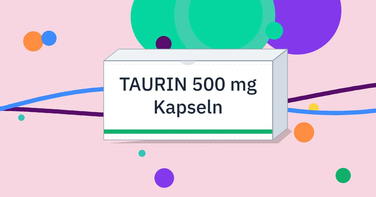 Symbolbild: Packung mit der Aufschrift TAURIN 500 mg Kapseln (PZN 19101100) – Verfügbarkeit und Bezug in Apotheken in Frankfurt am Main