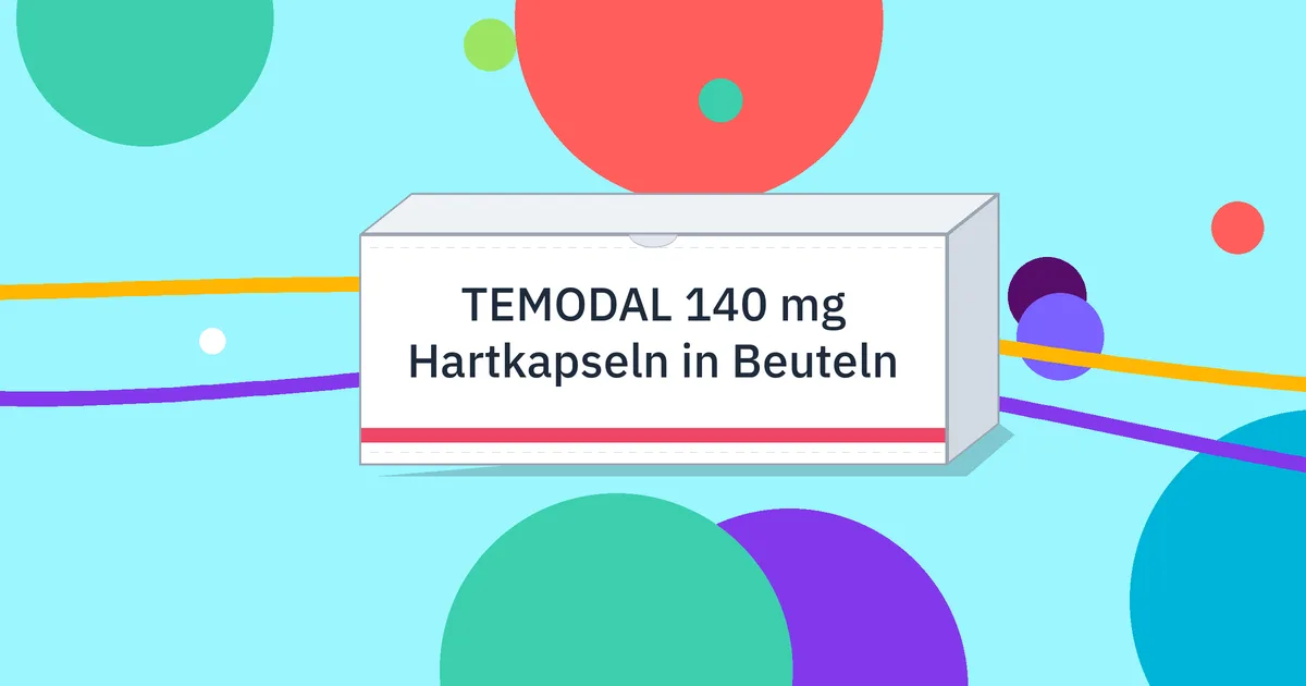 Symbolbild: Packung mit der Aufschrift TEMODAL 140 mg Hartkapseln in Beuteln (PZN 11158224) – Verfügbarkeit und Bezug in Apotheken in Frankfurt am Main
