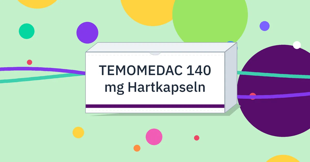 Symbolbild: Packung mit der Aufschrift TEMOMEDAC 140 mg Hartkapseln (PZN 05880684) – Verfügbarkeit und Bezug in Apotheken in Frankfurt am Main