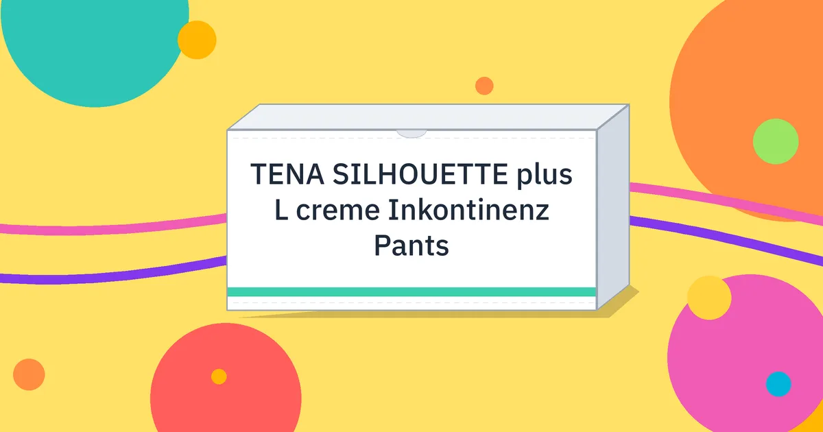 Symbolbild: Packung mit der Aufschrift TENA SILHOUETTE plus L creme Inkontinenz Pants (PZN 18665007) – Verfügbarkeit und Bezug in Apotheken in Frankfurt am Main