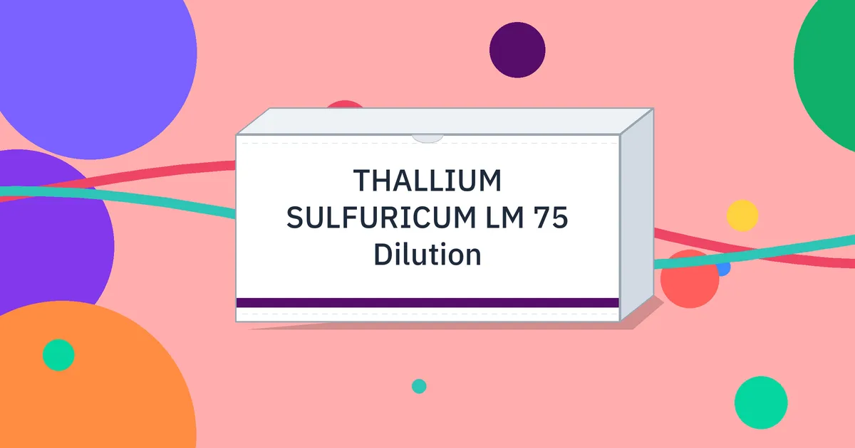 Symbolbild: Packung mit der Aufschrift THALLIUM SULFURICUM LM 75 Dilution (PZN 13219094) – Verfügbarkeit und Bezug in Apotheken in Frankfurt am Main