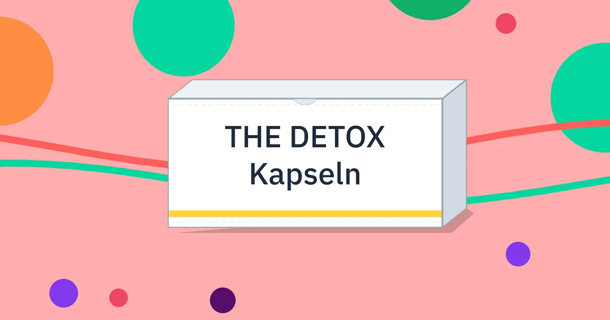 Symbolbild: Packung mit der Aufschrift THE DETOX Kapseln (PZN 19669421) – Verfügbarkeit und Bezug in Apotheken in Frankfurt am Main