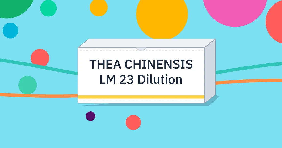 Symbolbild: Packung mit der Aufschrift THEA CHINENSIS LM 23 Dilution (PZN 13219421) – Verfügbarkeit und Bezug in Apotheken in Frankfurt am Main
