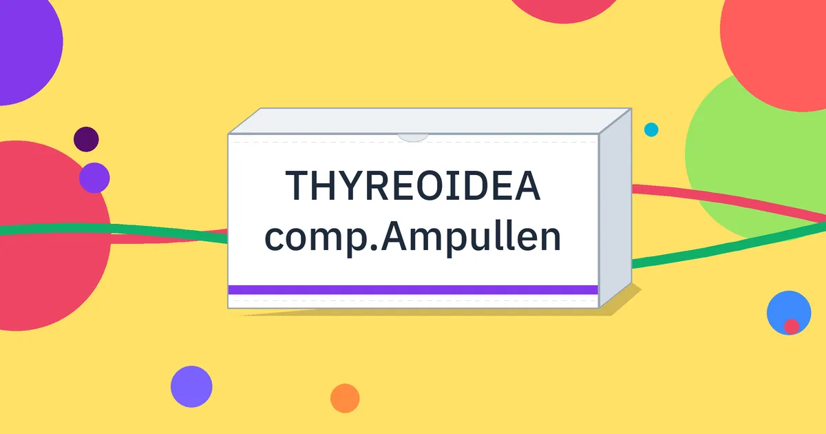 Symbolbild: Packung mit der Aufschrift THYREOIDEA comp.Ampullen (PZN 01752297) – Verfügbarkeit und Bezug in Apotheken in Frankfurt am Main