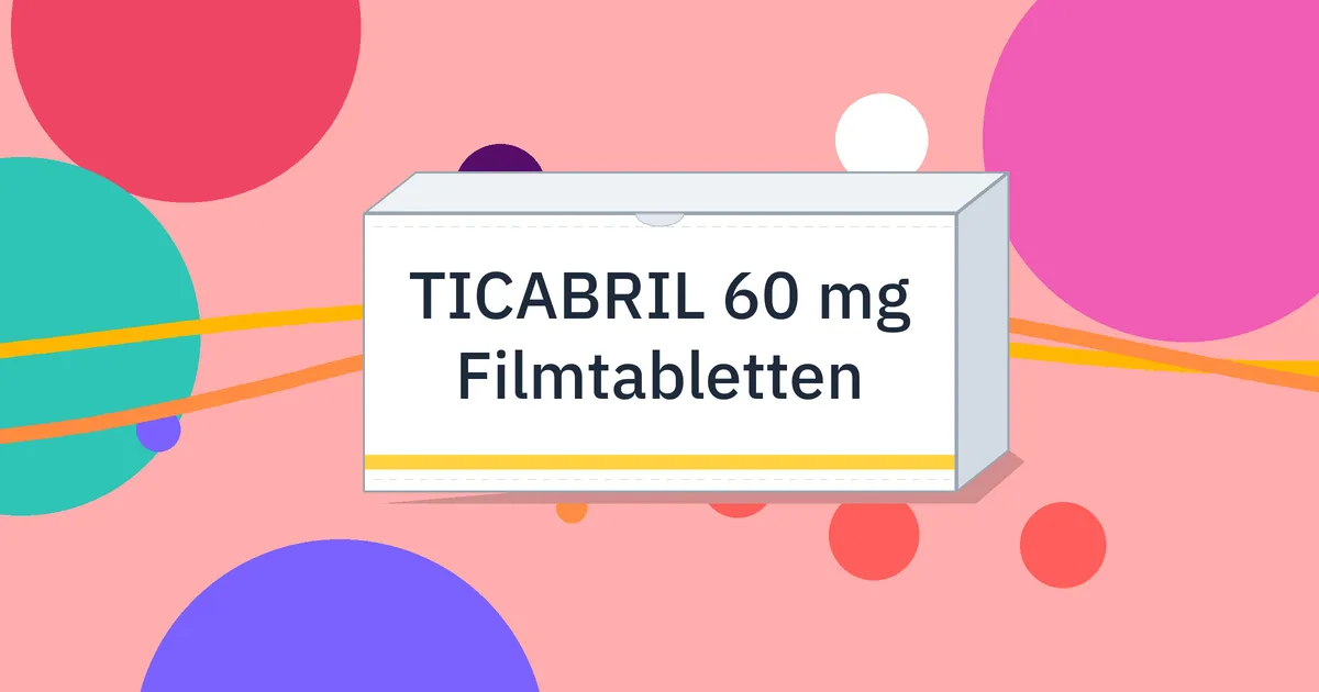Symbolbild: Packung mit der Aufschrift TICABRIL 60 mg Filmtabletten (PZN 19831040) – Verfügbarkeit und Bezug in Apotheken in Frankfurt am Main