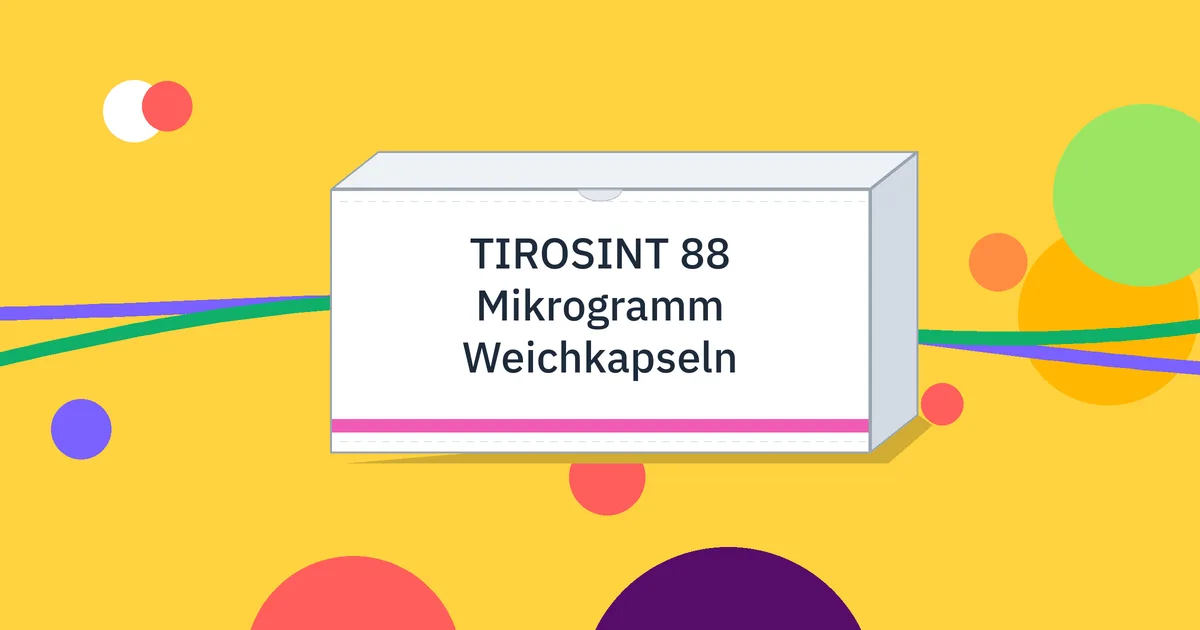 Symbolbild: Packung mit der Aufschrift TIROSINT 88 Mikrogramm Weichkapseln (PZN 16499421) – Verfügbarkeit und Bezug in Apotheken in Frankfurt am Main