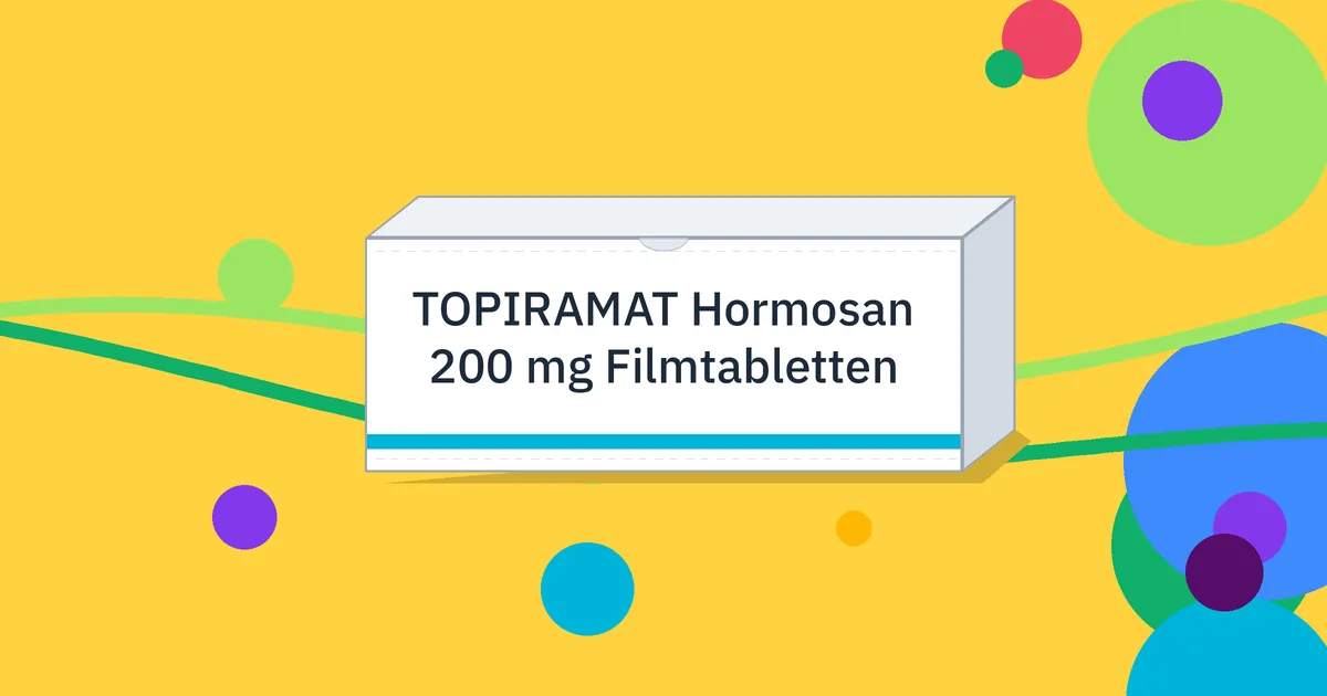 Symbolbild: Packung mit der Aufschrift TOPIRAMAT Hormosan 200 mg Filmtabletten (PZN 05395753) – Verfügbarkeit und Bezug in Apotheken in Frankfurt am Main