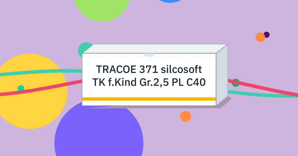 Symbolbild: Packung mit der Aufschrift TRACOE 371 silcosoft TK f.Kind Gr.2,5 PL C40 (PZN 14314937) – Verfügbarkeit und Bezug in Apotheken in Frankfurt am Main