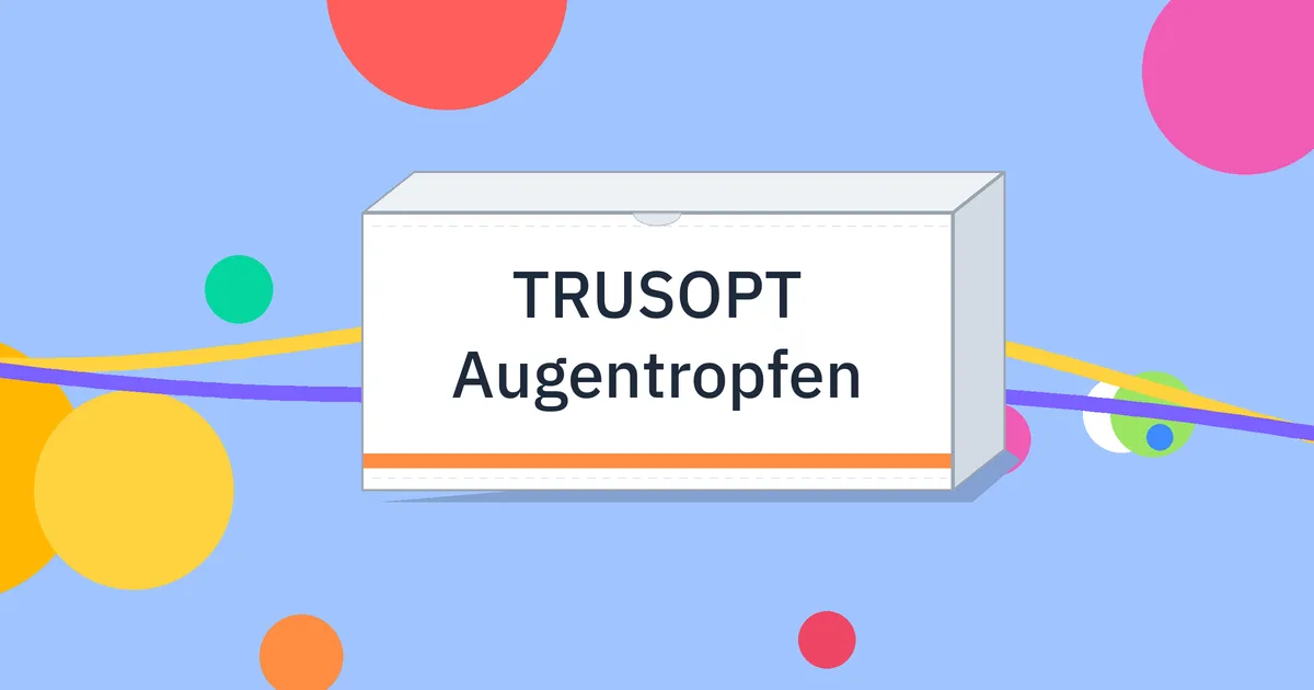 Symbolbild: Packung mit der Aufschrift TRUSOPT Augentropfen (PZN 06437867) – Verfügbarkeit und Bezug in Apotheken in Frankfurt am Main