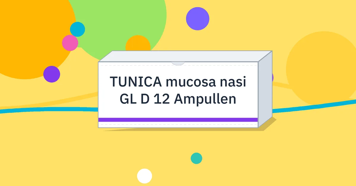 Symbolbild: Packung mit der Aufschrift TUNICA mucosa nasi GL D 12 Ampullen (PZN 03353609) – Verfügbarkeit und Bezug in Apotheken in Frankfurt am Main