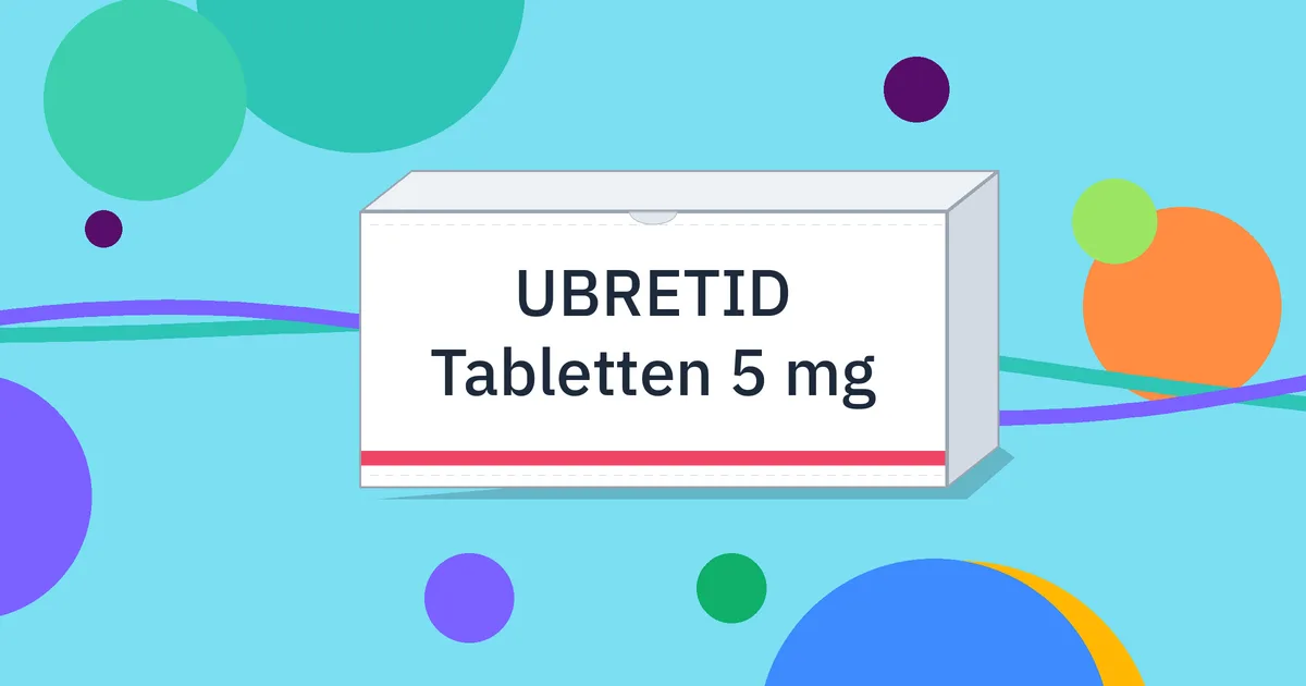 Symbolbild: Packung mit der Aufschrift UBRETID Tabletten 5 mg (PZN 11686153) – Verfügbarkeit und Bezug in Apotheken in Frankfurt am Main