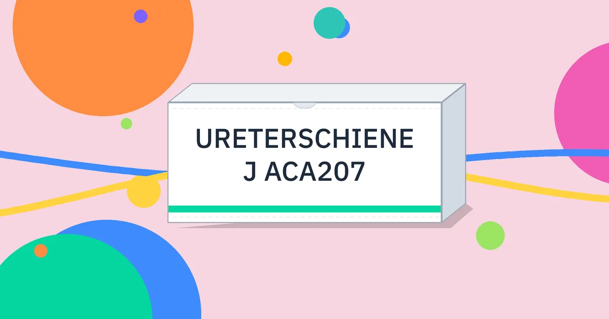 Symbolbild: Packung mit der Aufschrift URETERSCHIENE J ACA207 (PZN 00154246) – Verfügbarkeit und Bezug in Apotheken in Frankfurt am Main