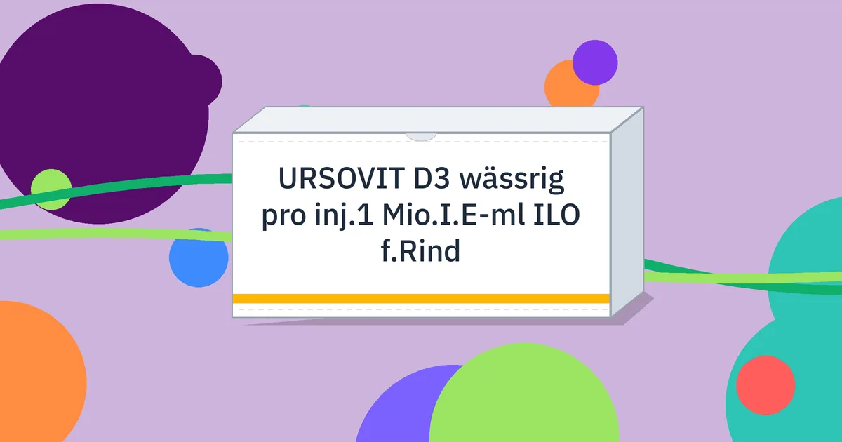 Symbolbild: Packung mit der Aufschrift URSOVIT D3 wässrig pro inj.1 Mio.I.E-ml ILO f.Rind (PZN 18046209) – Verfügbarkeit und Bezug in Apotheken in Frankfurt am Main
