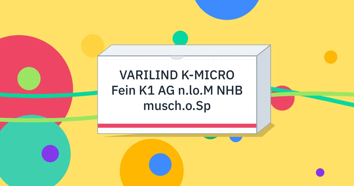 Symbolbild: Packung mit der Aufschrift VARILIND K-MICRO Fein K1 AG n.lo.M NHB musch.o.Sp (PZN 20618587) – Verfügbarkeit und Bezug in Apotheken in Frankfurt am Main