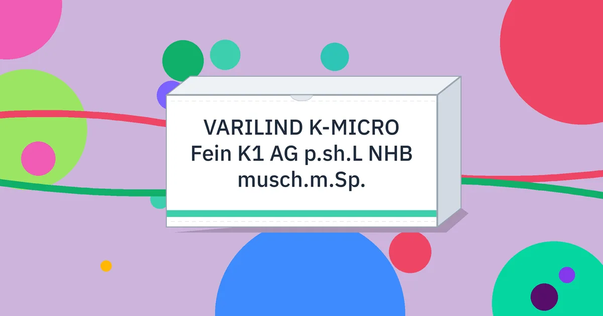 Symbolbild: Packung mit der Aufschrift VARILIND K-MICRO Fein K1 AG p.sh.L NHB musch.m.Sp. (PZN 20555591) – Verfügbarkeit und Bezug in Apotheken in Frankfurt am Main