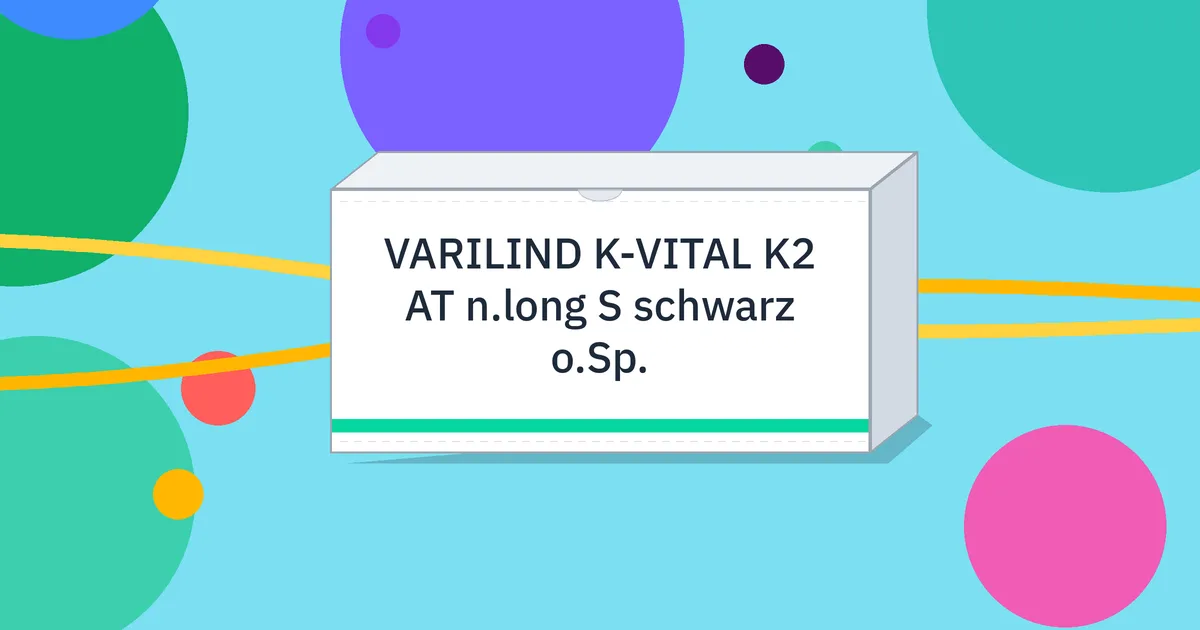 Symbolbild: Packung mit der Aufschrift VARILIND K-VITAL K2 AT n.long S schwarz o.Sp. (PZN 20562125) – Verfügbarkeit und Bezug in Apotheken in Frankfurt am Main