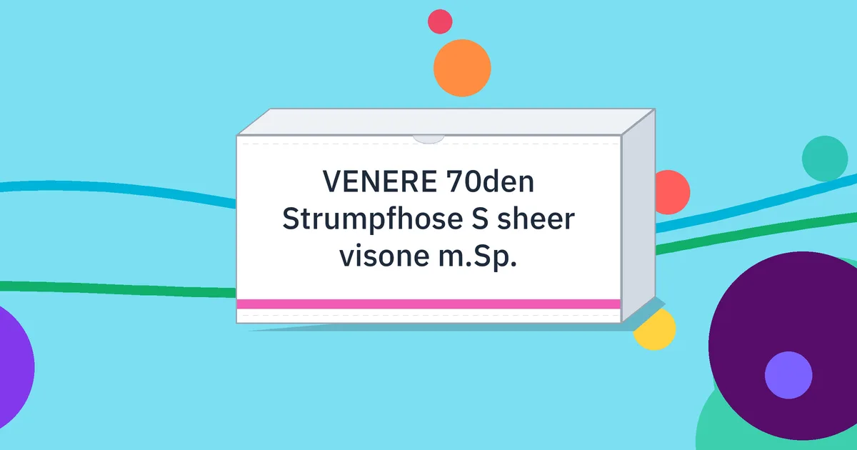 Symbolbild: Packung mit der Aufschrift VENERE 70den Strumpfhose S sheer visone m.Sp. (PZN 16173027) – Verfügbarkeit und Bezug in Apotheken in Frankfurt am Main