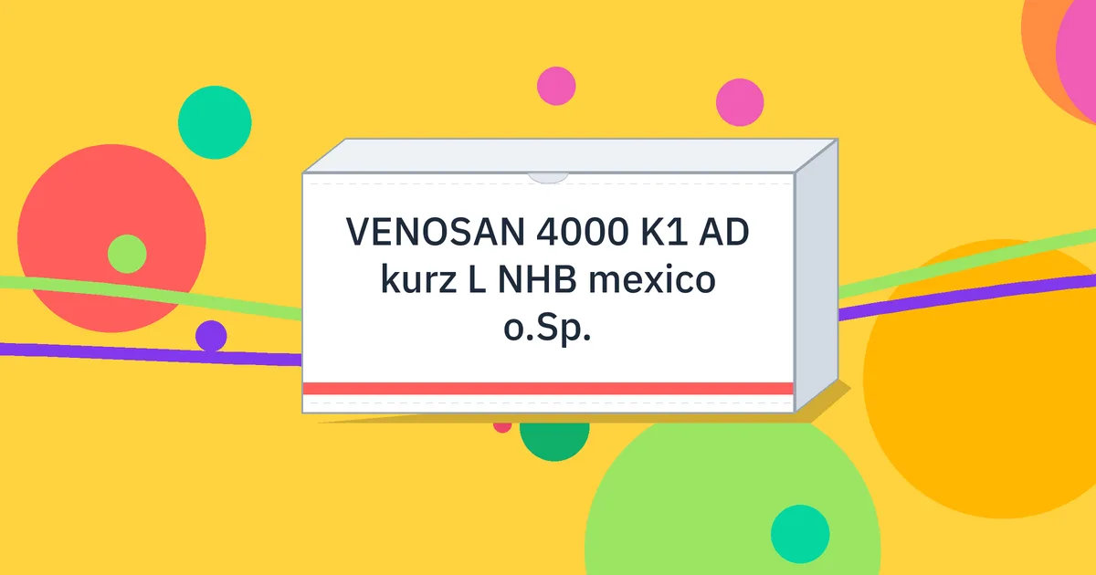 Symbolbild: Packung mit der Aufschrift VENOSAN 4000 K1 AD kurz L NHB mexico o.Sp. (PZN 14423224) – Verfügbarkeit und Bezug in Apotheken in Frankfurt am Main
