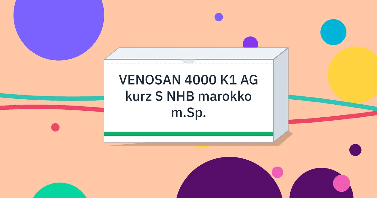 Symbolbild: Packung mit der Aufschrift VENOSAN 4000 K1 AG kurz S NHB marokko m.Sp. (PZN 14425447) – Verfügbarkeit und Bezug in Apotheken in Frankfurt am Main