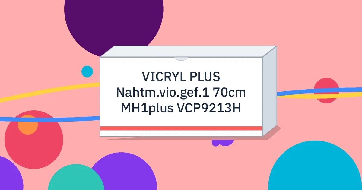 Symbolbild: Packung mit der Aufschrift VICRYL PLUS Nahtm.vio.gef.1 70cm MH1plus VCP9213H (PZN 16256380) – Verfügbarkeit und Bezug in Apotheken in Frankfurt am Main
