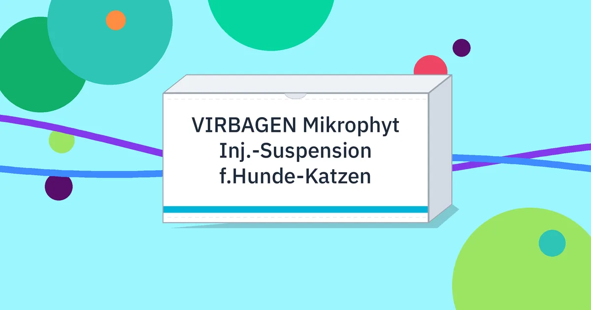 Symbolbild: Packung mit der Aufschrift VIRBAGEN Mikrophyt Inj.-Suspension f.Hunde-Katzen (PZN 01156879) – Verfügbarkeit und Bezug in Apotheken in Frankfurt am Main