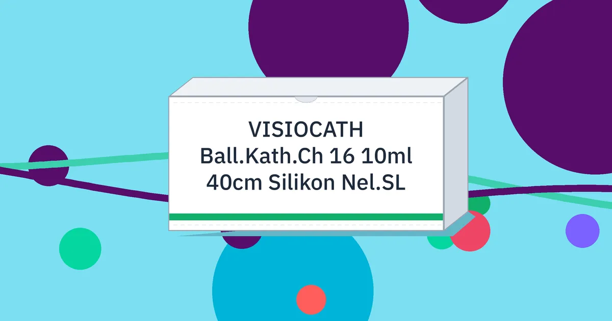Symbolbild: Packung mit der Aufschrift VISIOCATH Ball.Kath.Ch 16 10ml 40cm Silikon Nel.SL (PZN 18305935) – Verfügbarkeit und Bezug in Apotheken in Frankfurt am Main