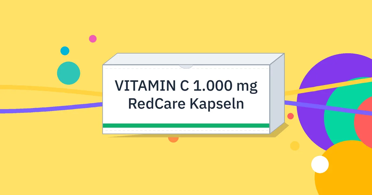 Symbolbild: Packung mit der Aufschrift VITAMIN C 1.000 mg RedCare Kapseln (PZN 19350352) – Verfügbarkeit und Bezug in Apotheken in Frankfurt am Main